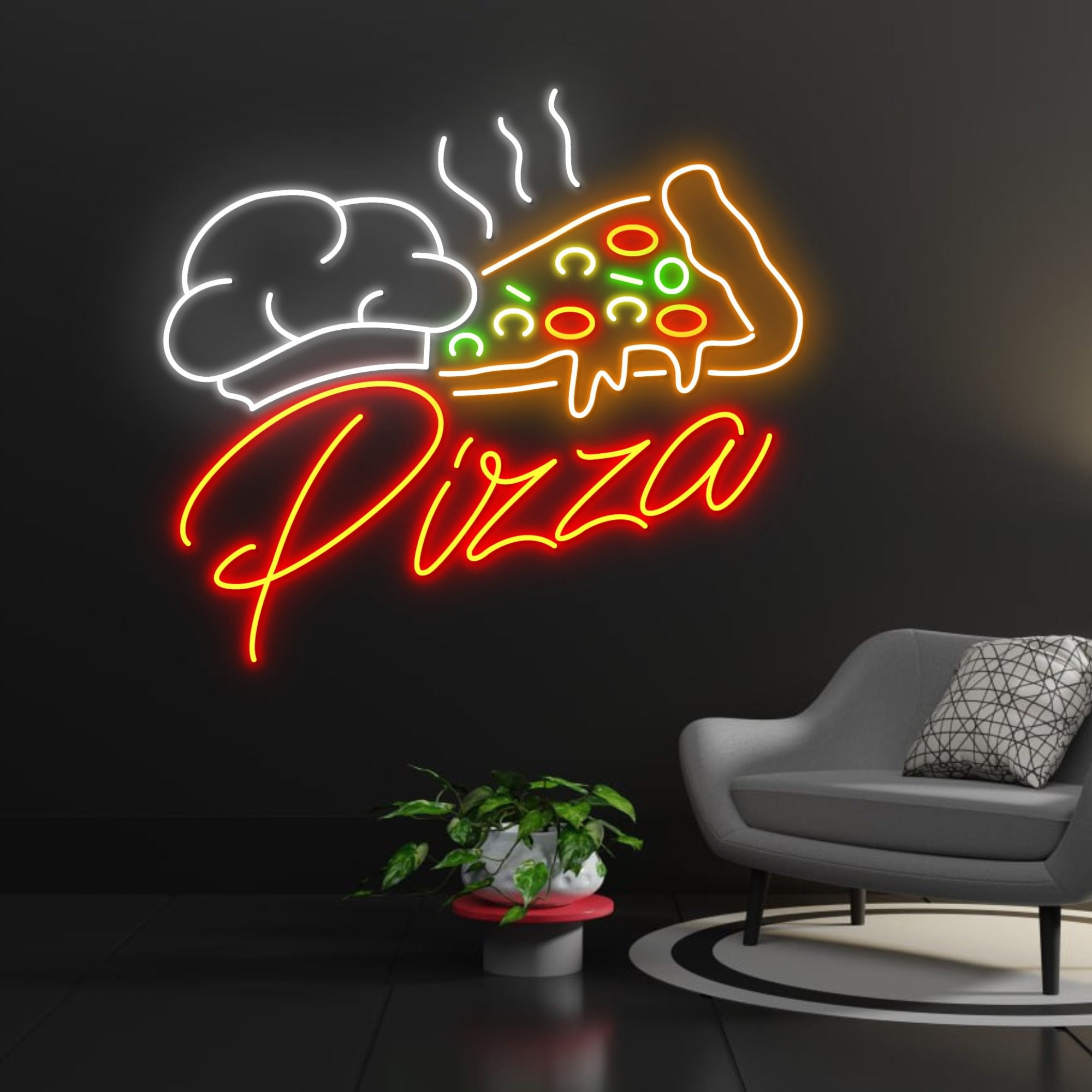 Handmadetneonsign Pizza Led Sign, Pizza Slice Led Sign, Wall Decor ...