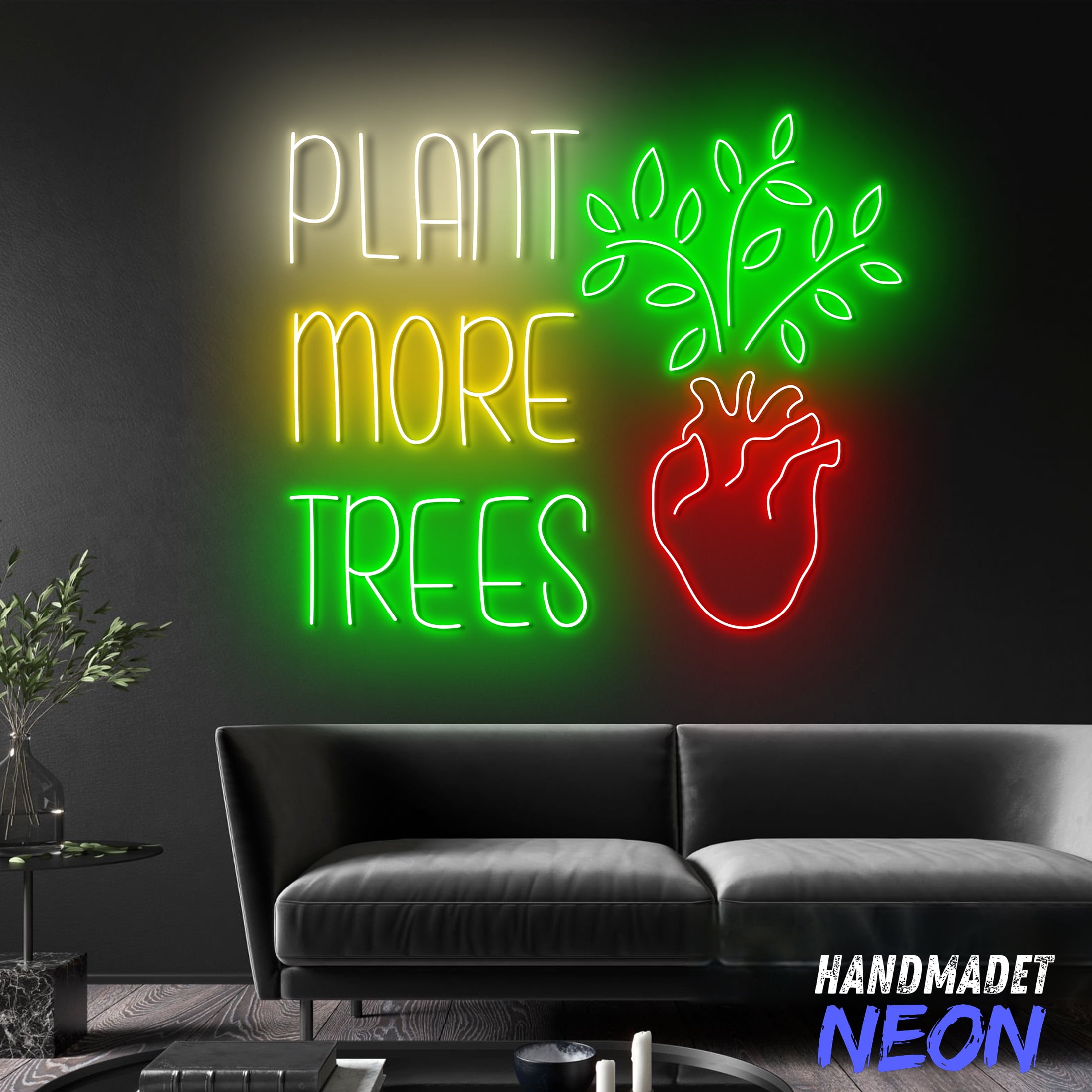 Handmadetneonsign Plant More Trees Neon Sign, Led Light For Home ...