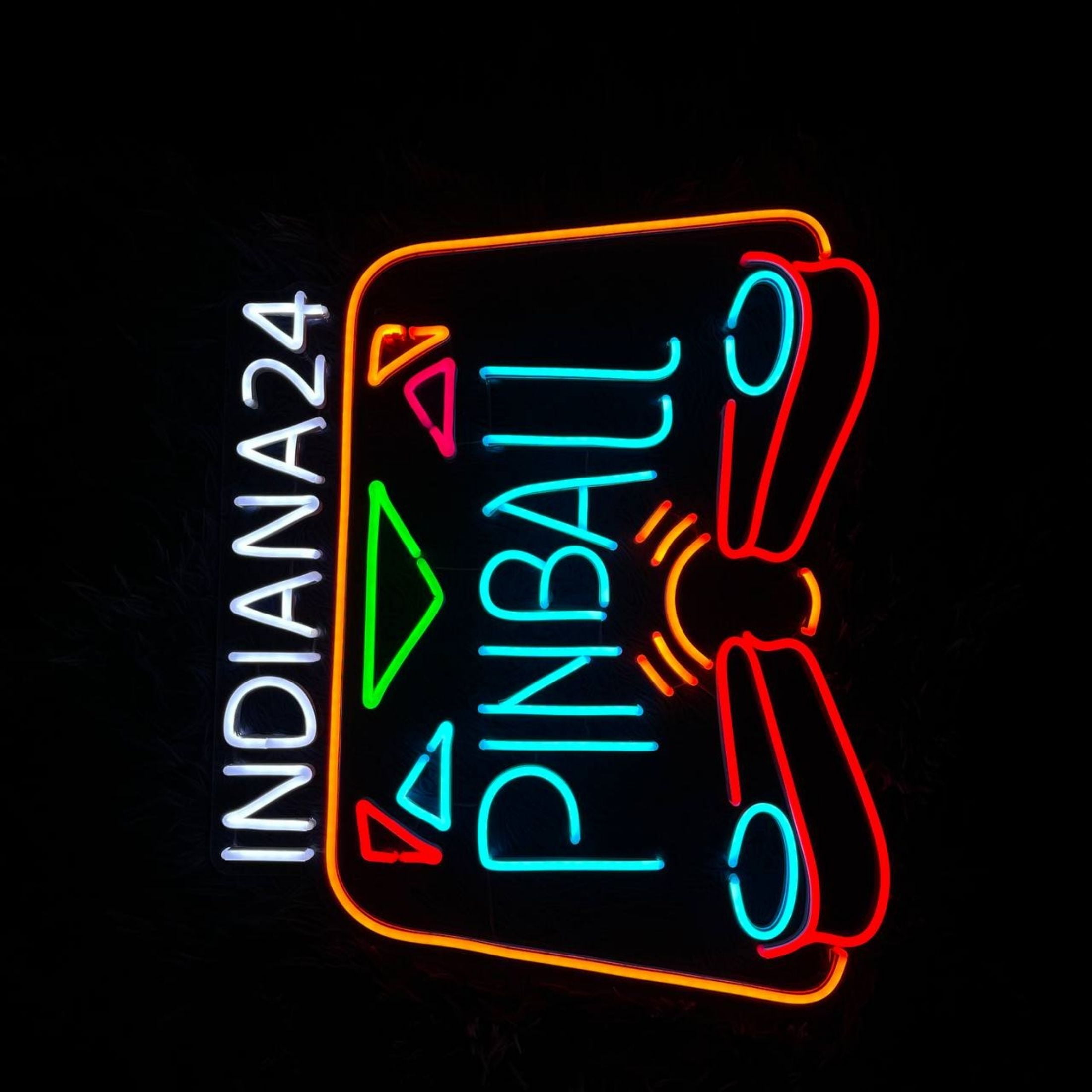 Handmadetneonsign Play Pinball Neon Sign, Pinball Game Rooms Wall Art ...
