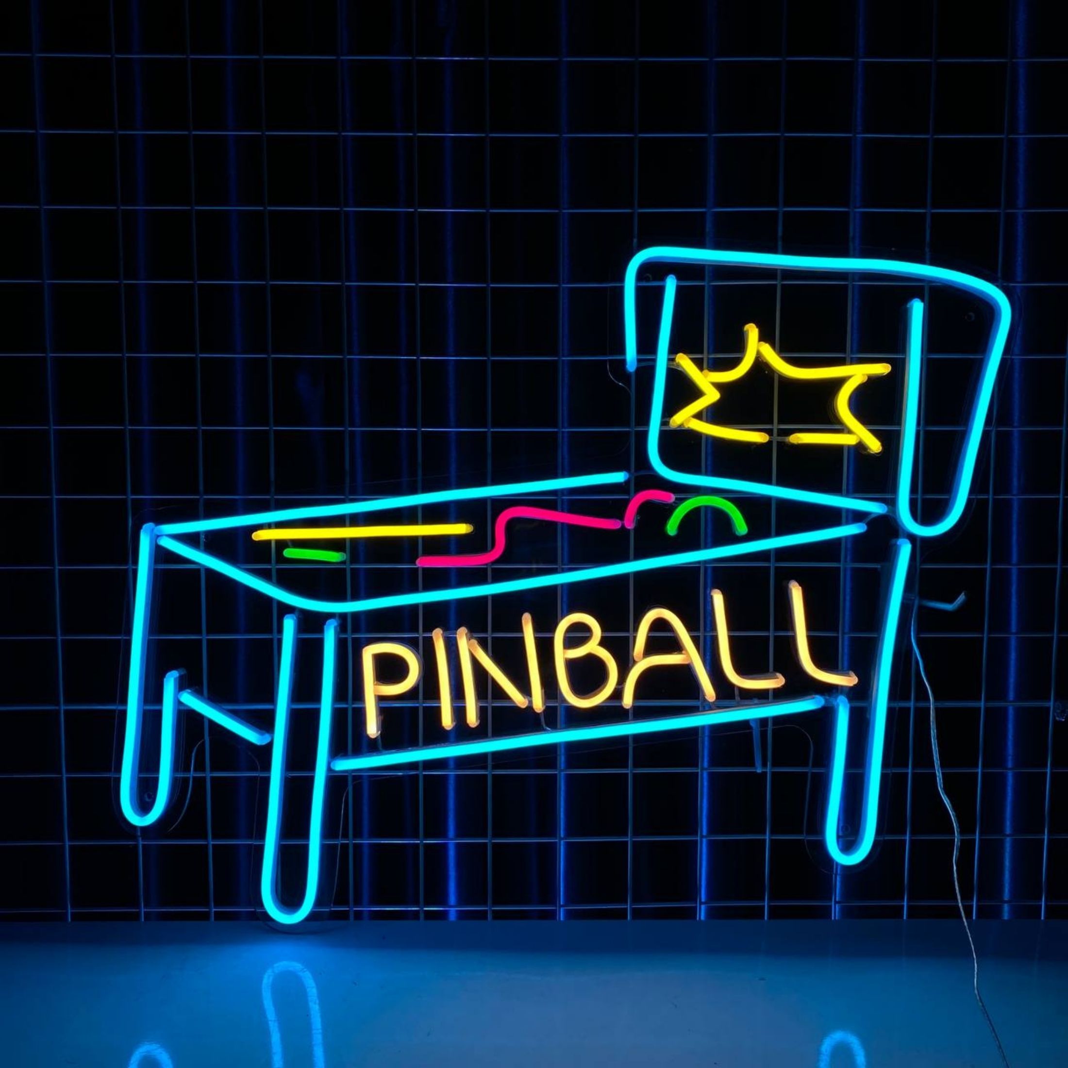 Handmadetneonsign Play Pinball Neon Sign, Pinball Machine Wall Art ...