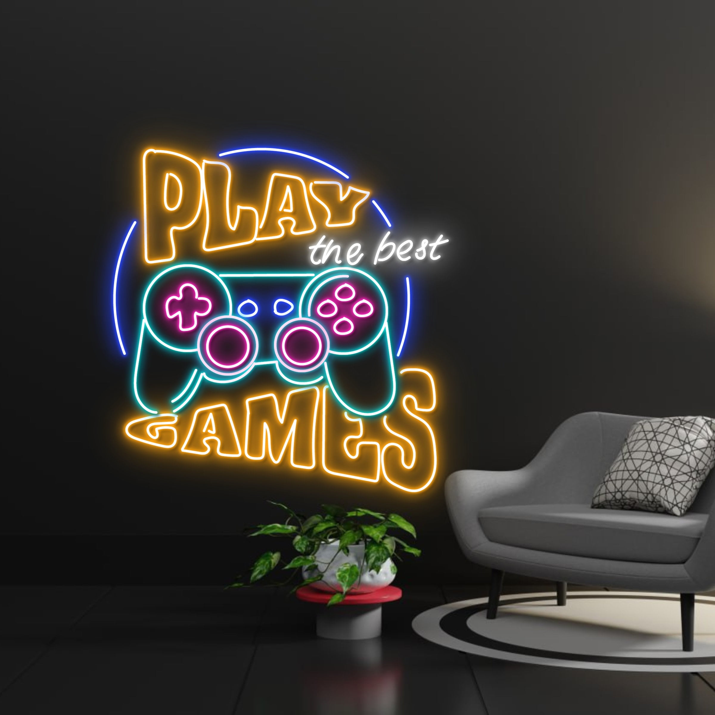 Handmadetneonsign Play The Best Games Led Sign, Play The Best Games ...