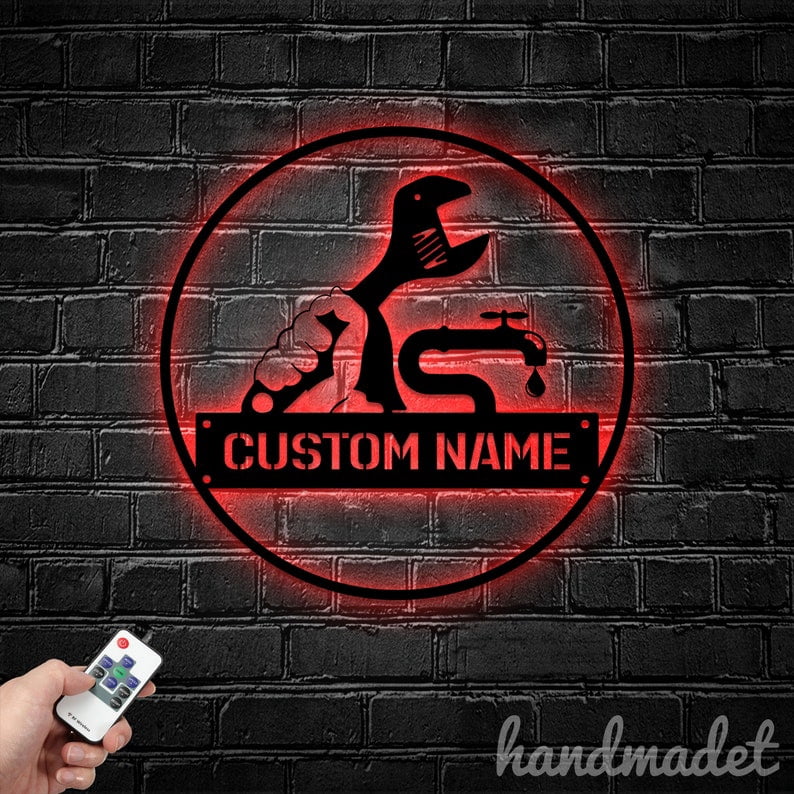 Handmadetneonsign Plumbing Metal Wall Art Light, Plumbing Service Metal ...