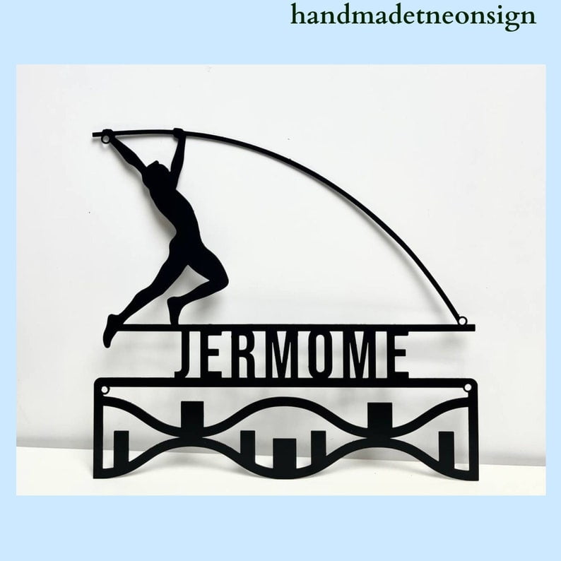 Handmadetneonsign Pole Vaulting Medal Hanger, Coach Award Display Metal ...