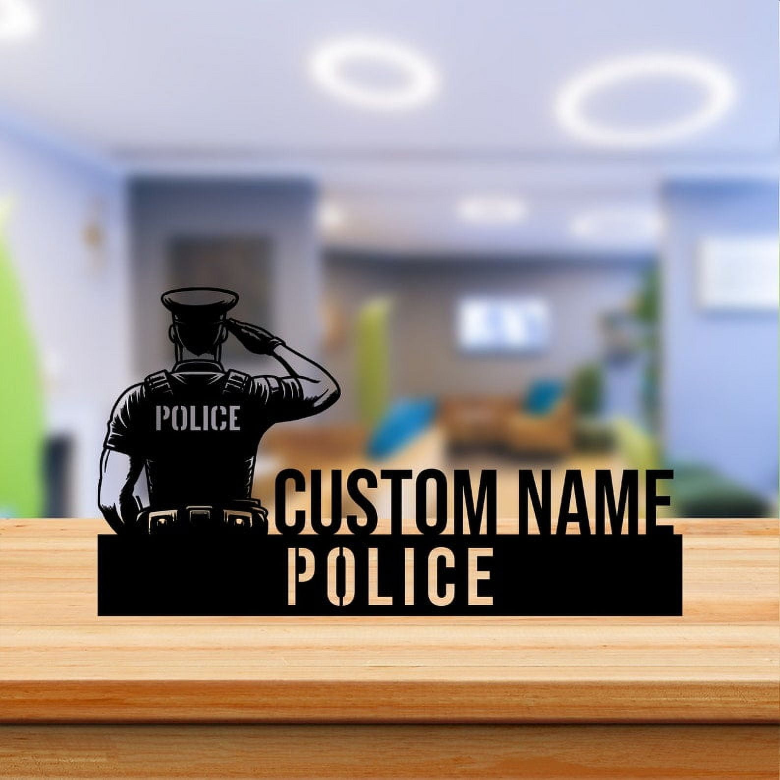 Handmadetneonsign Police Metal Nameplate, Police Career Desk Nameplate ...