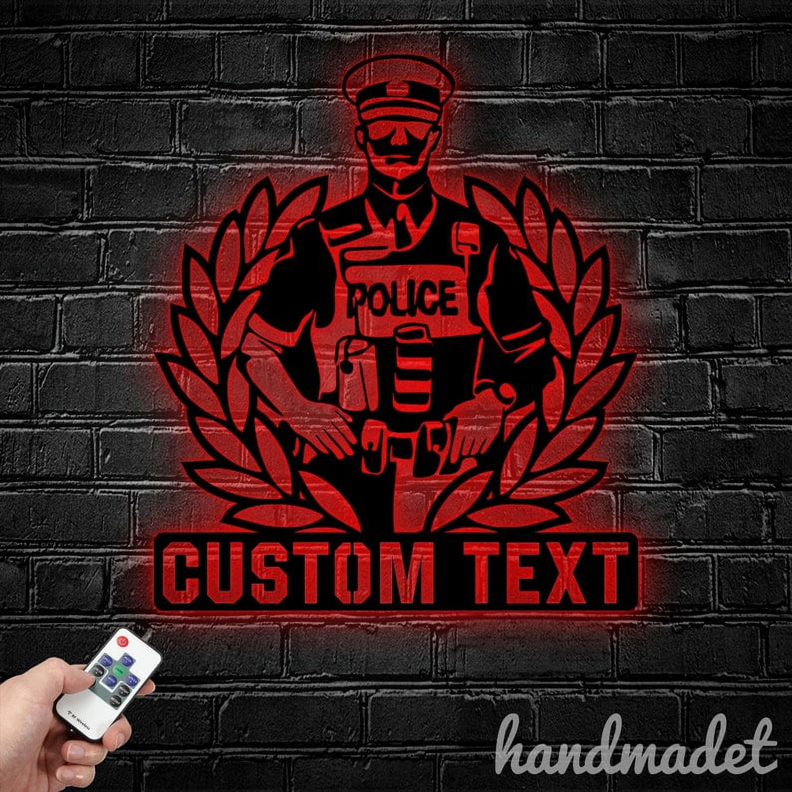 Handmadetneonsign Police Metal Wall Art, Police Metal Sign Wall Decor ...