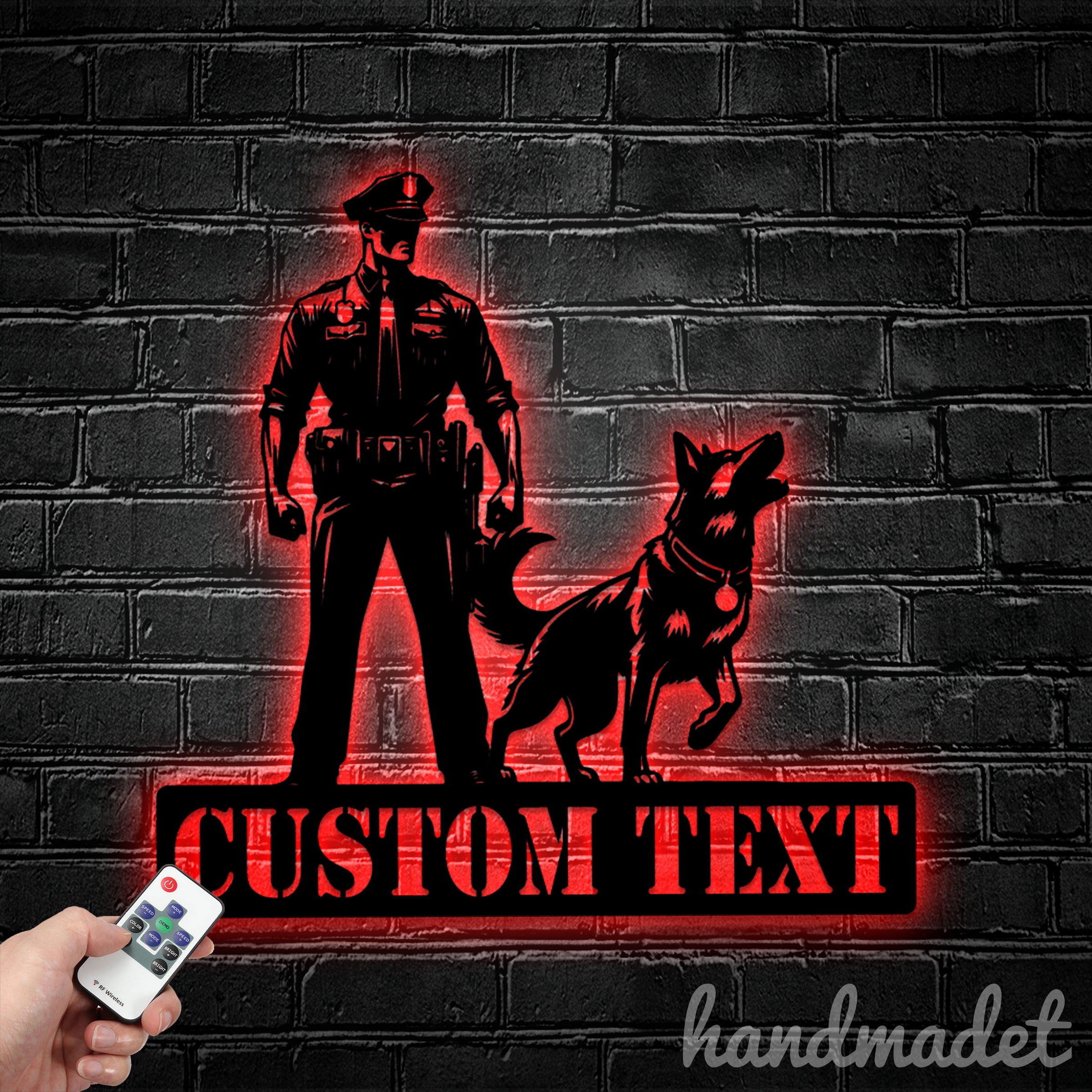 Handmadetneonsign Policeman Metal Wall Art Light, Policeman Metal Sign ...