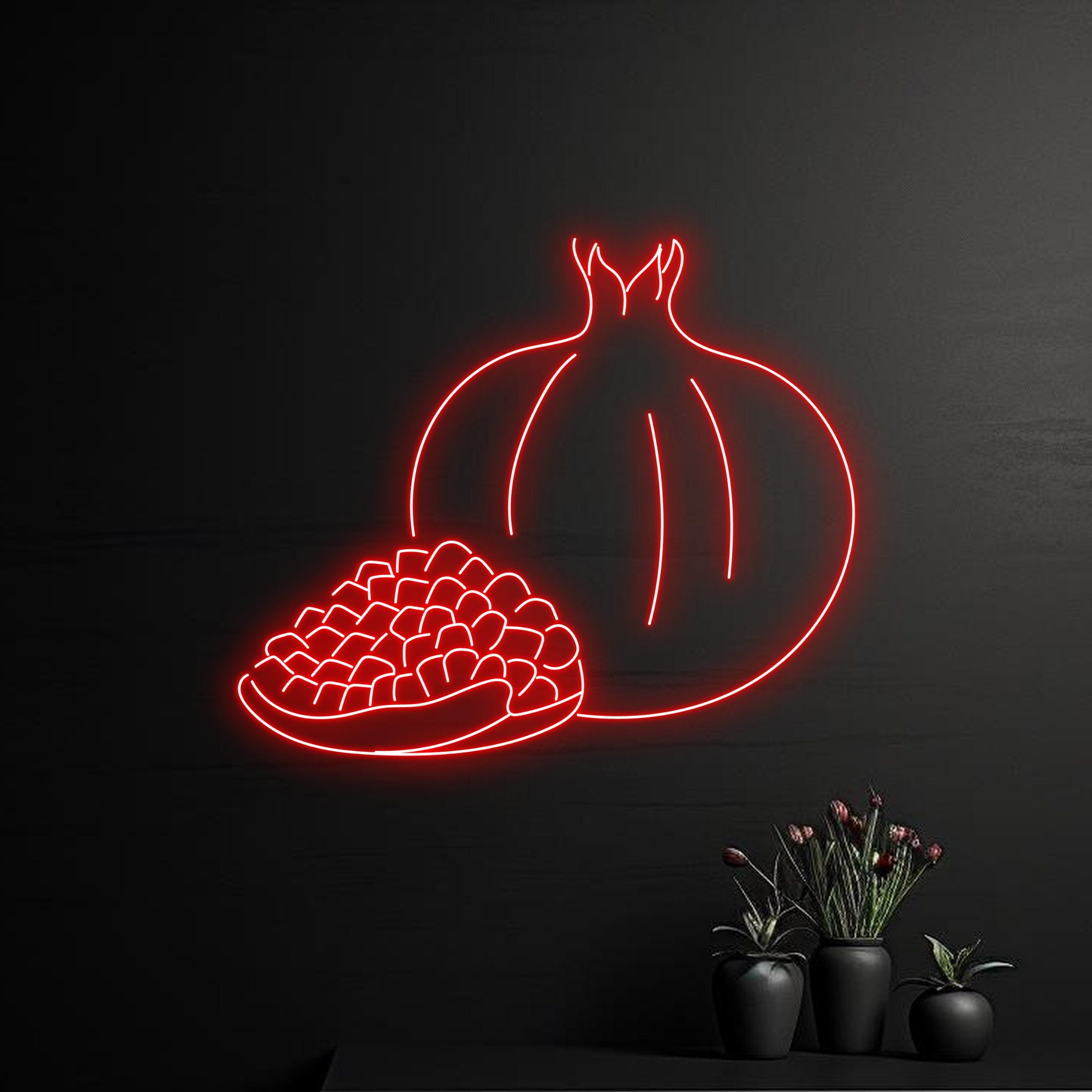 Handmadetneonsign Pomegranate Neon Sign, Pomegranate LED Sign ...