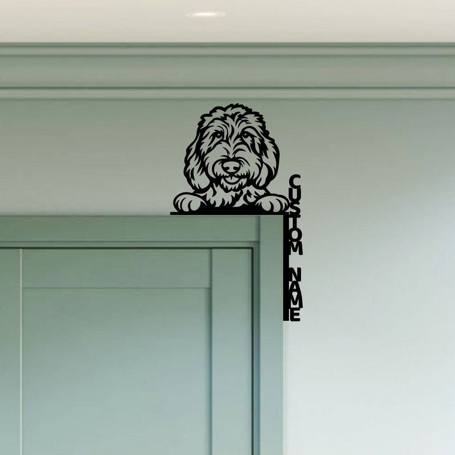 Handmadetneonsign Poodle Door Corner Sign, Cute Dog Animal Metal Door ...