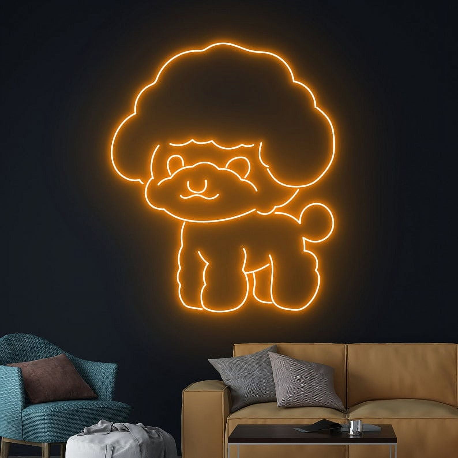 Handmadetneonsign Poodle Neon Sign, Poodle Neon Light, Poodle Dog LED ...