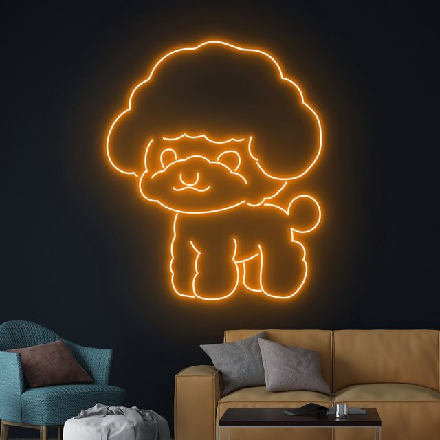 Handmadetneonsign Poodle Neon Sign, Poodle Neon Light, Poodle Dog LED ...
