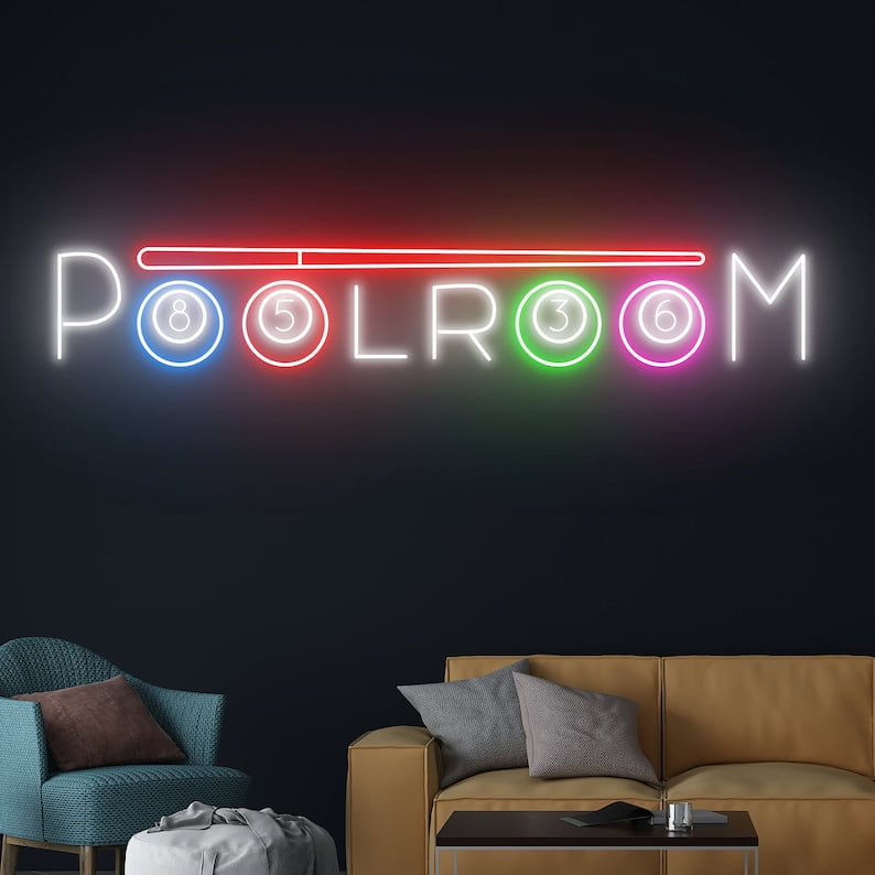 Handmadetneonsign Pool Hall Neon Sign, Pool Hall Led Sign, Billiards ...