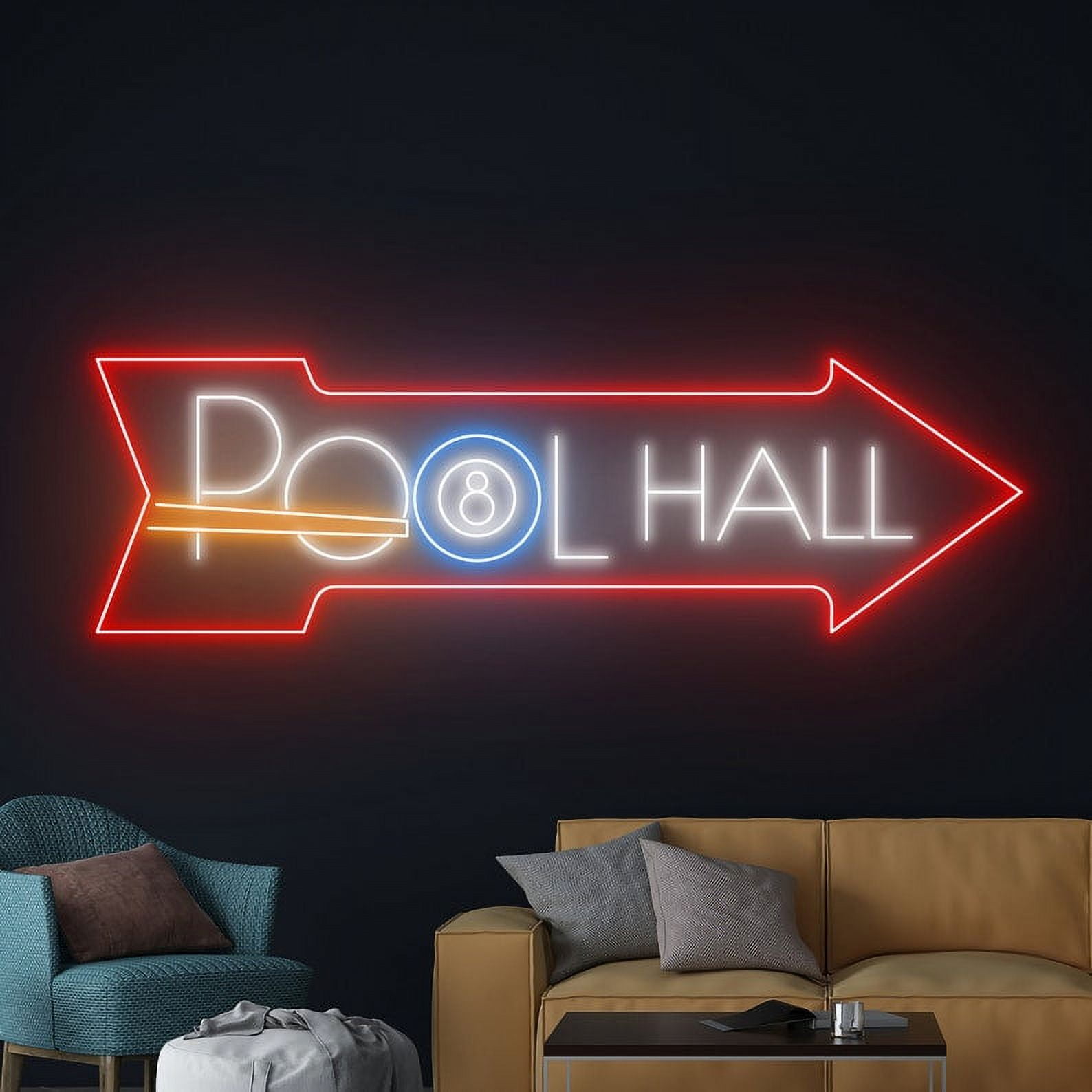 Handmadetneonsign Pool Hall Neon Sign, Pool Hall Led Sign, Billiards ...
