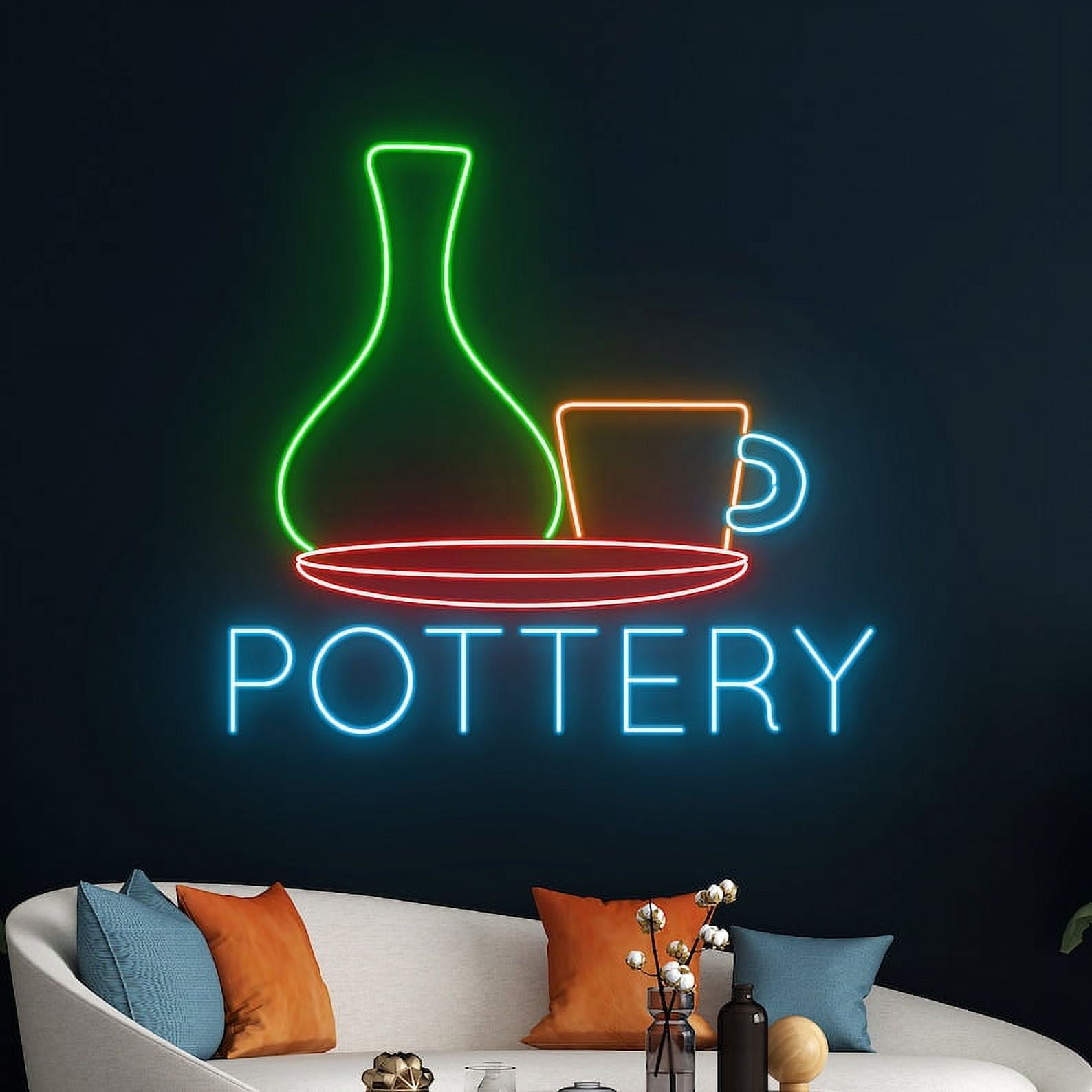 Handmadetneonsign Pottery Led Sign, Pottery Neon Light, Pottery Neon ...