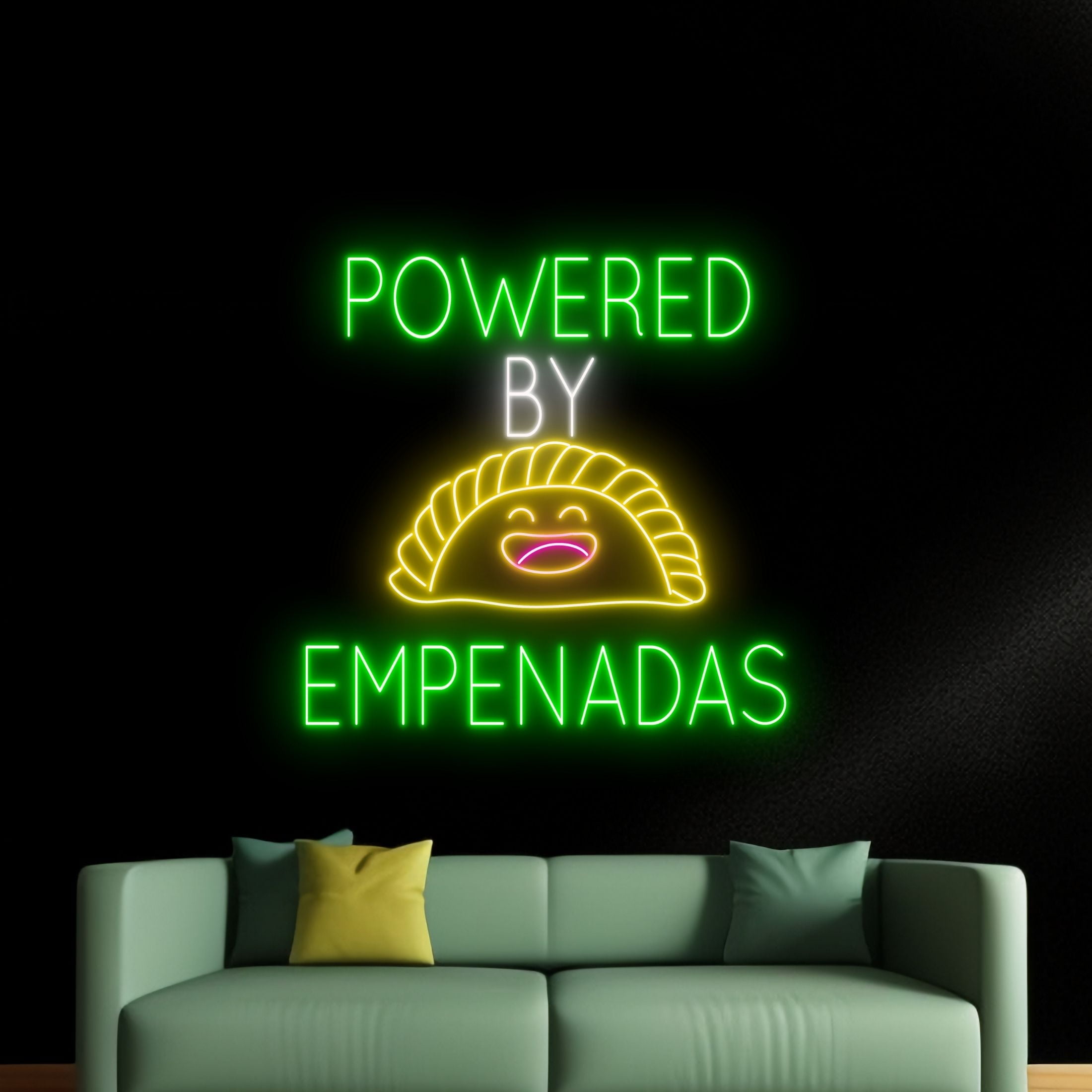 Handmadetneonsign Powered By Empanadas Neon Sign, Empanadas Wall Art ...