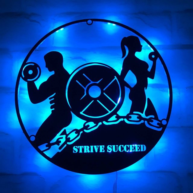 Handmadetneonsign Powerlifting Workout Metal Wall Art Light ...