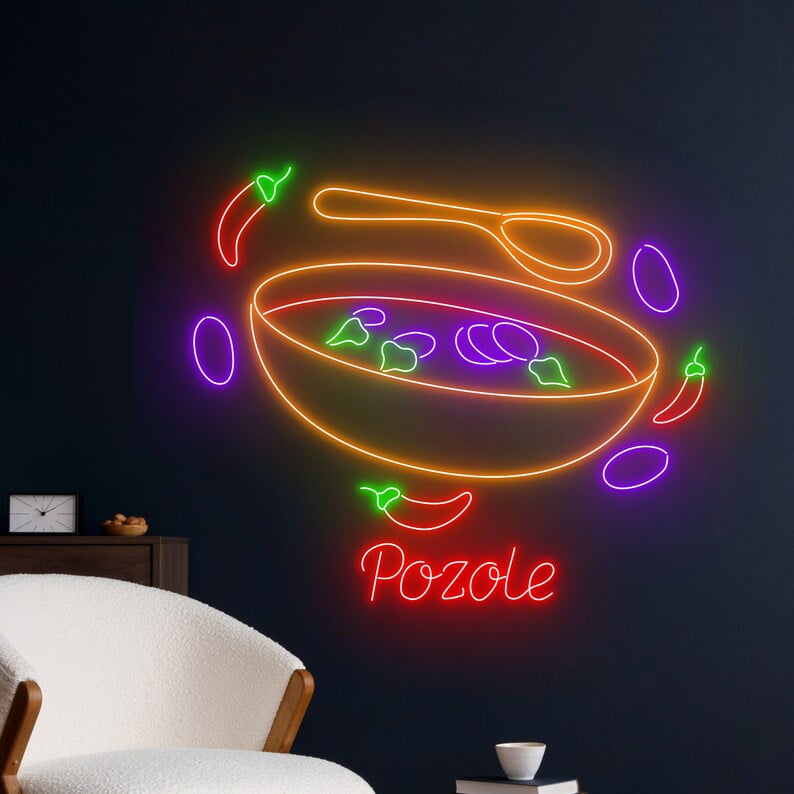 Handmadetneonsign Pozole Neon Sign, Pozole Mexico Wall Art Decor ...