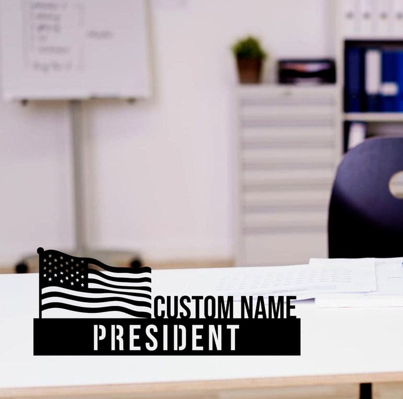 Handmadetneonsign President Metal Nameplate, President Desk Nameplate ...