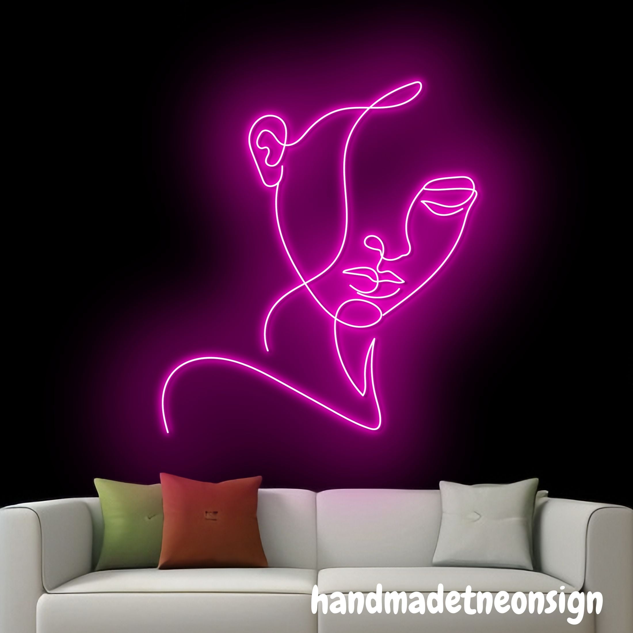 Handmadetneonsign Pretty Girl Neon Sign, Girl Line Led Light, Bedroom ...