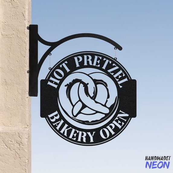 Handmadetneonsign Pretzel Hanging Sign, Pretzel Store Outdoor Hanging ...