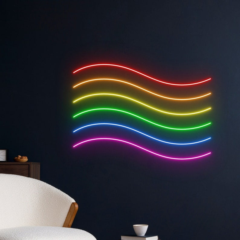 Handmadetneonsign Pride Flag Neon Sign, LGBT Pride Wall Art Decor ...