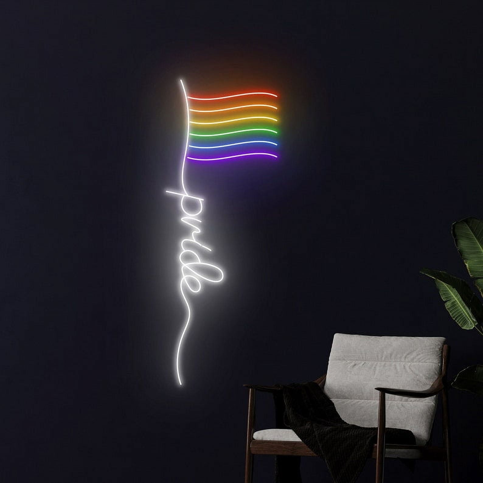 Handmadetneonsign Pride LGBT Flag Neon Sign, LGBT Flag Neon Led Wall ...