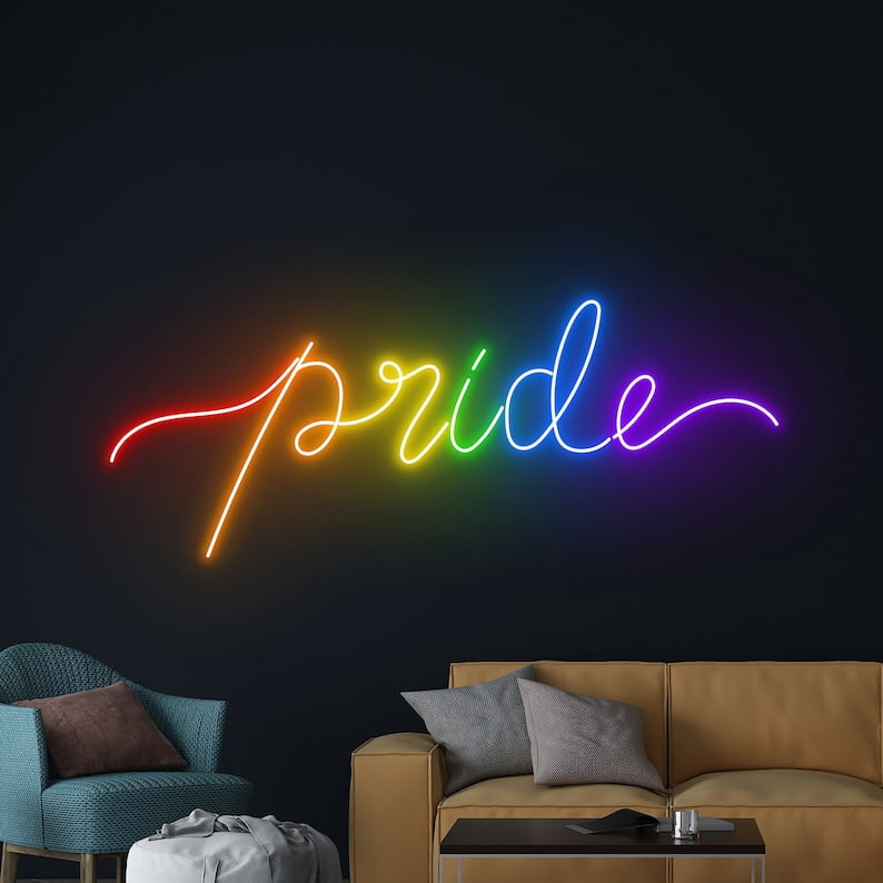 Handmadetneonsign Pride LGBT Neon Sign, Happy Pride LGBT Wall Art Decor ...