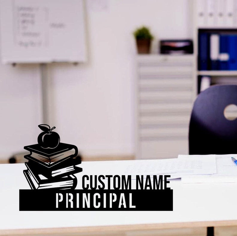 Handmadetneonsign Principal Metal Nameplate, Principal Desk Nameplate ...