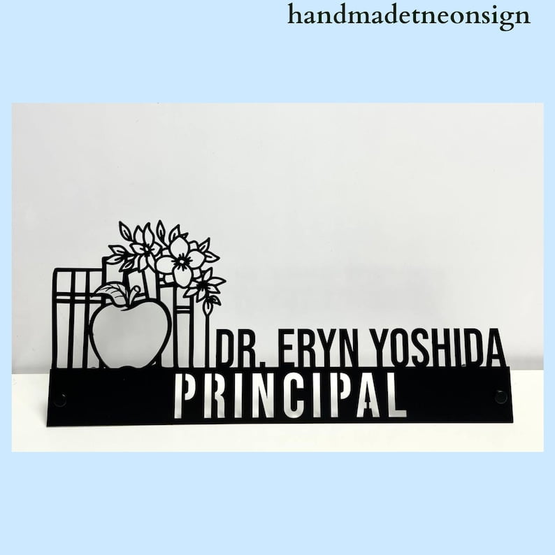 Handmadetneonsign Principal Metal Nameplate, University Desk Nameplate ...