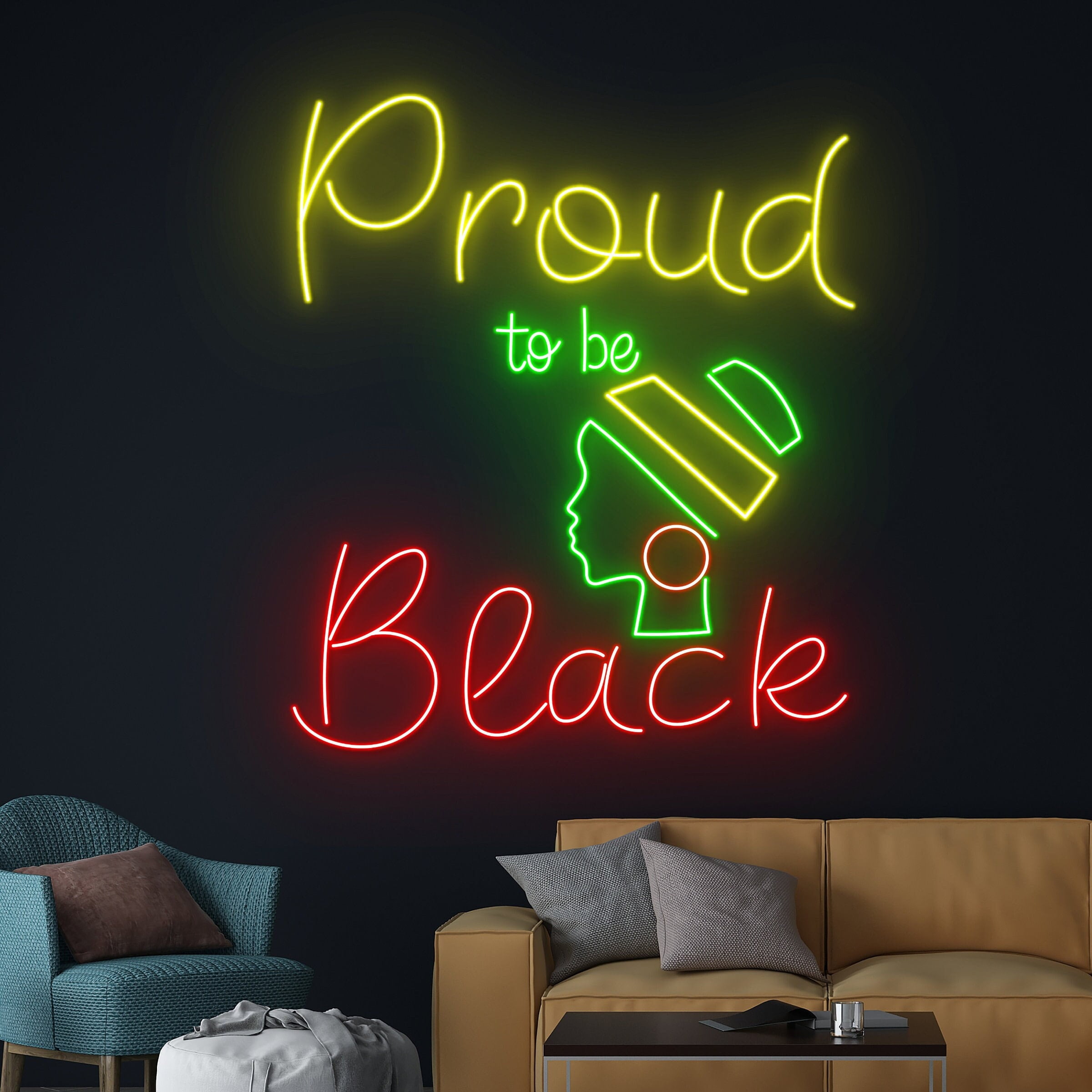 Handmadetneonsign Proud To Be Black Neon Sign, Proud To Be Black Led ...