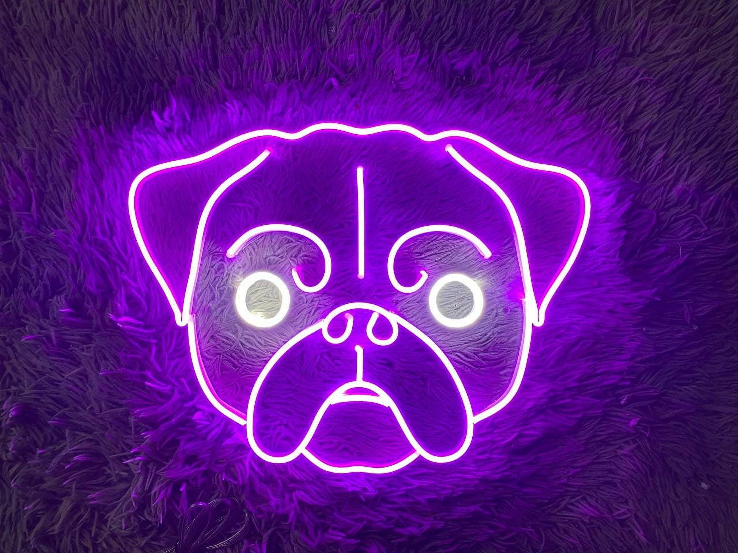 Handmadetneonsign Pug Neon Sign,Animal Neon Sign,Led Neon Sign,Cute ...