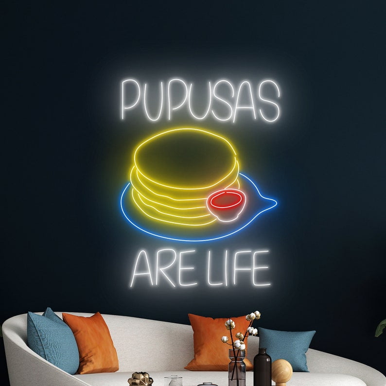 Handmadetneonsign Pupusas Are Life Neon Sign, Pupusas Wall Art Decor ...