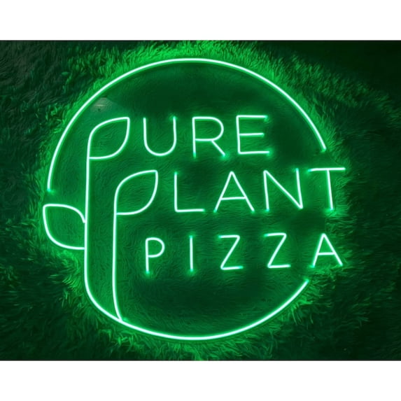 Handmadetneonsign Pure Plant Pizza Led Sign, Pure Plant Pizza Neon Sign ...