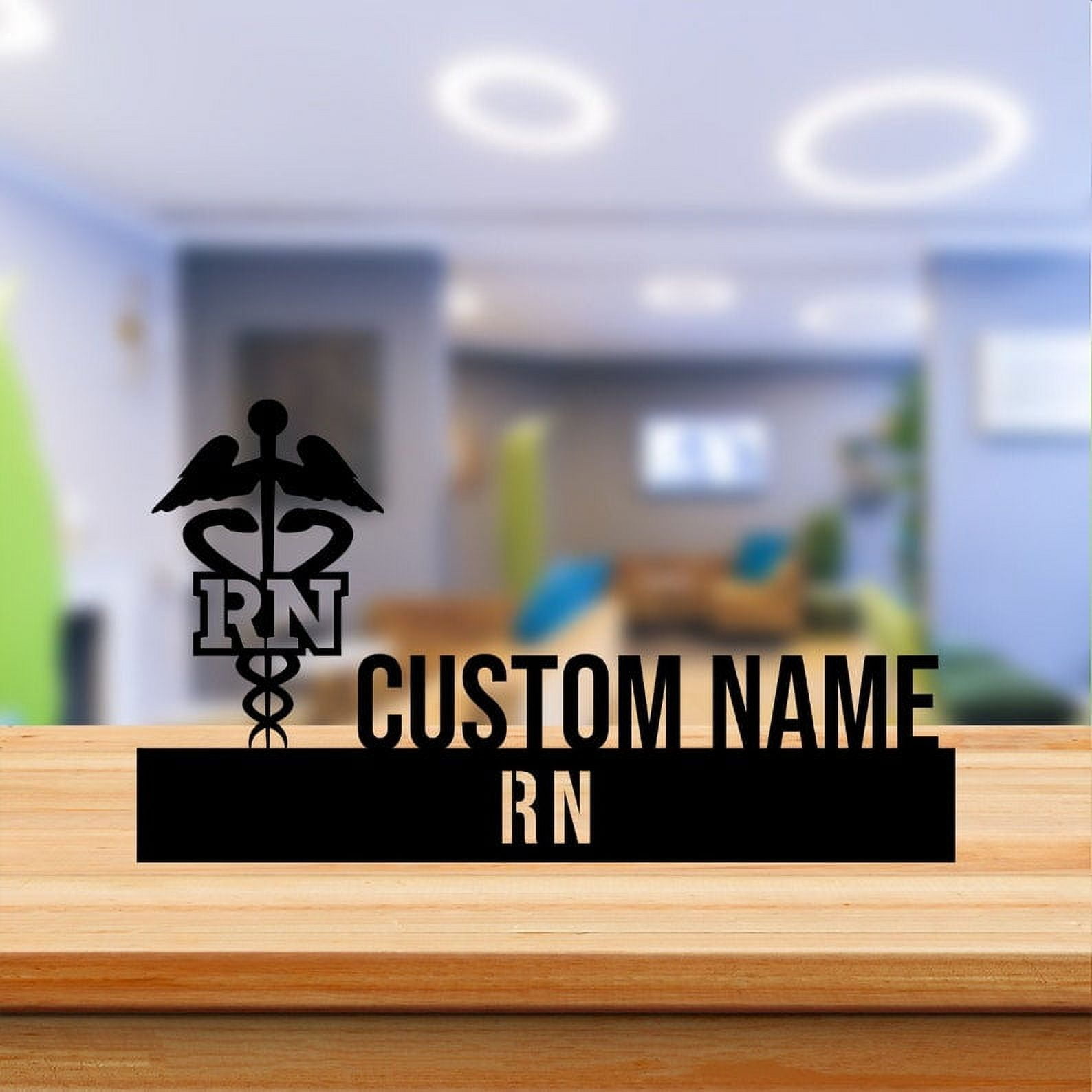 Handmadetneonsign RN Doctor Metal Nameplate, RN Doctor Desk Nameplate ...