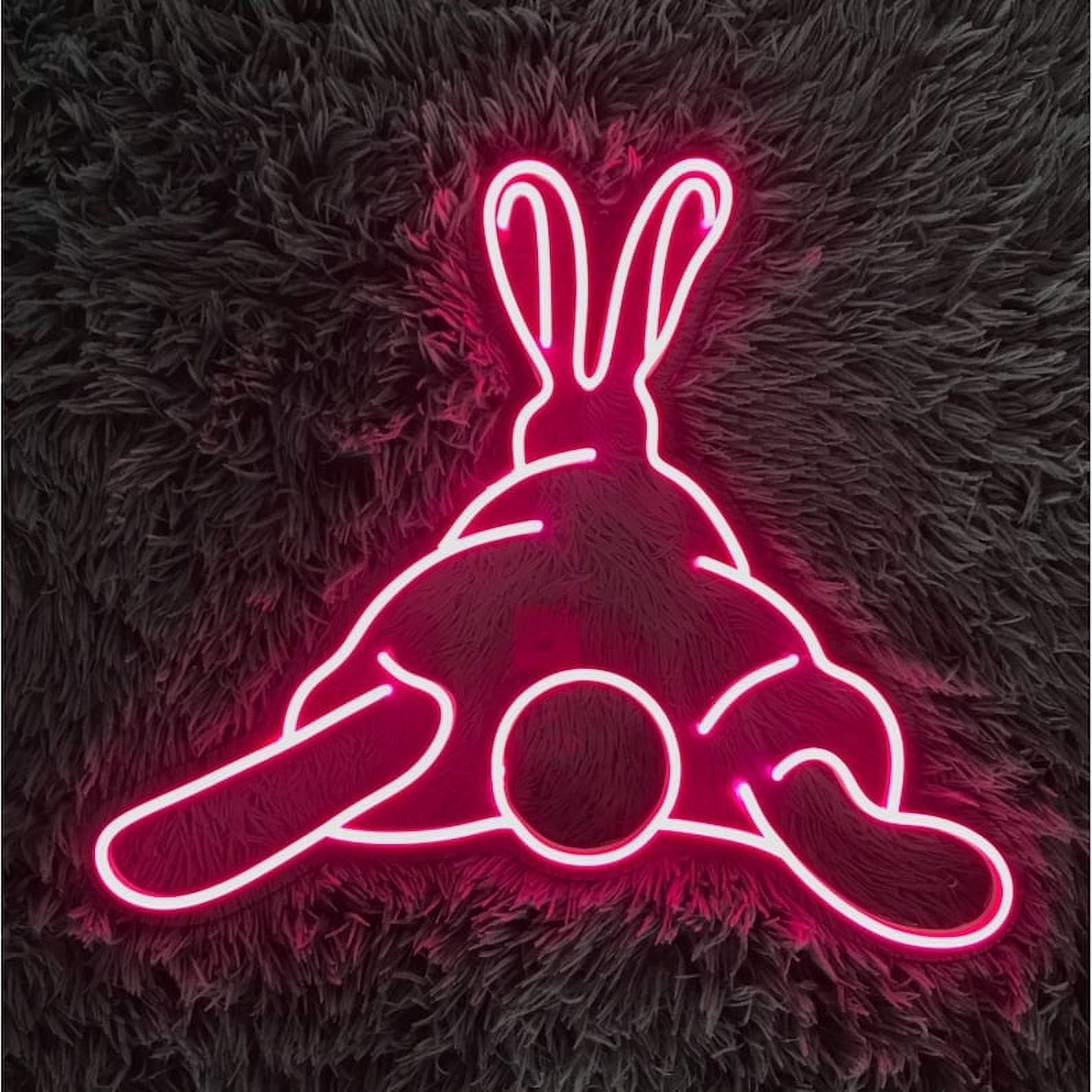 Handmadetneonsign Rabbit Butt LED Neon Sign, Cute Bunny Neon Sign ...
