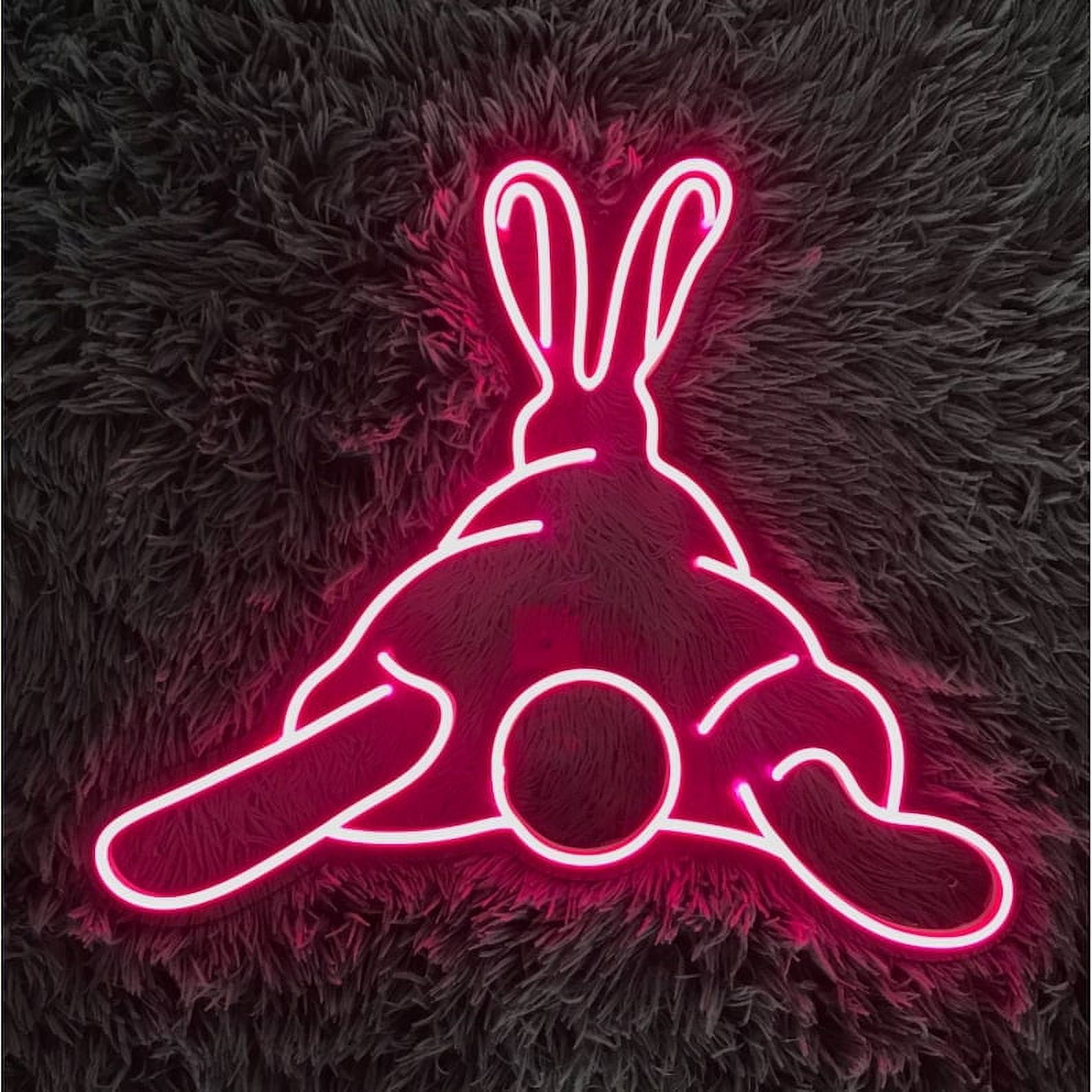 Handmadetneonsign Rabbit Butt LED Neon Sign, Cute Bunny Neon Sign ...