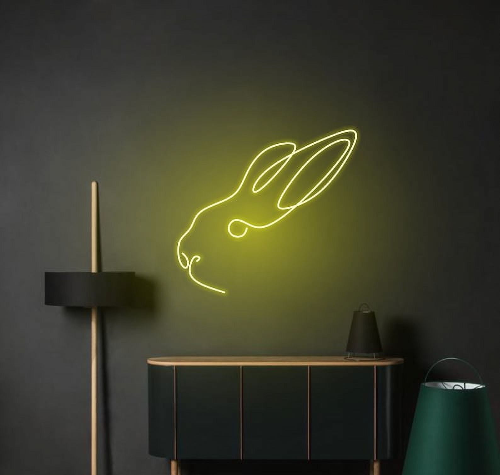 Handmadetneonsign Rabbit LED Neon Sign, Cute Bunny Neon Sign, 3D Bunny ...