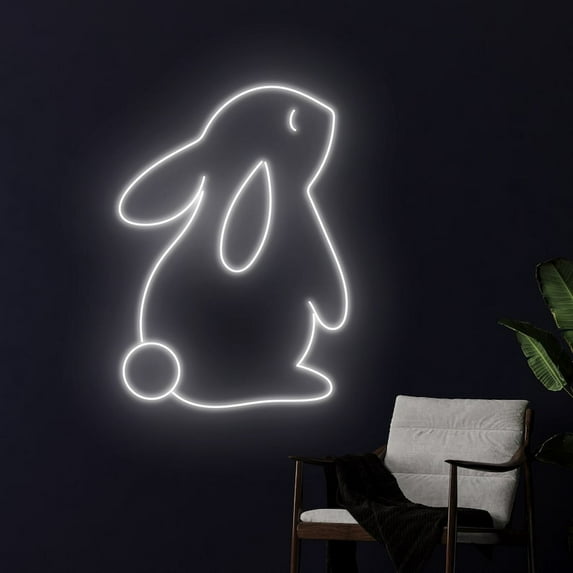 Handmadetneonsign Rabbit Neon Sign, Bunny Neon Light, Easter Rabbit Led ...