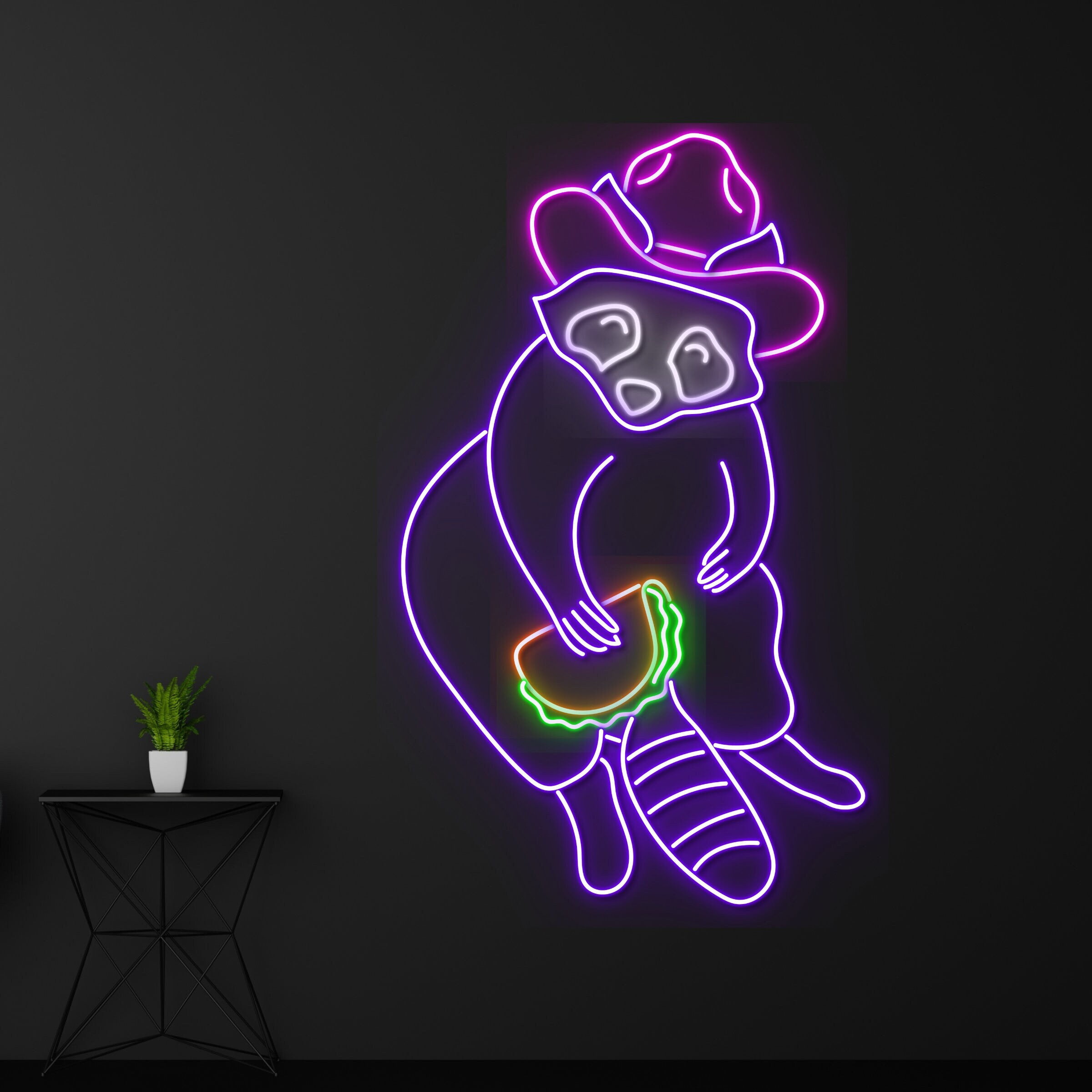 Handmadetneonsign Raccoon Tacos Neon Sign, Tacos Raccoon Led Sign, Taco ...
