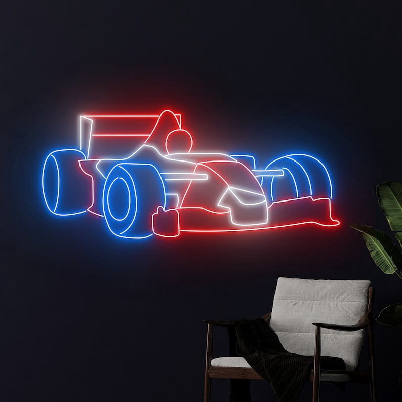 Handmadetneonsign Racing Car Neon Sign, Sport Racing Car Wall Art Decor ...