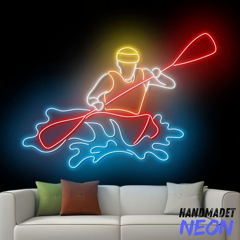 Handmadetneonsign Rafting Neon Sign, Rowing Boat Neon Light, Rowing A ...