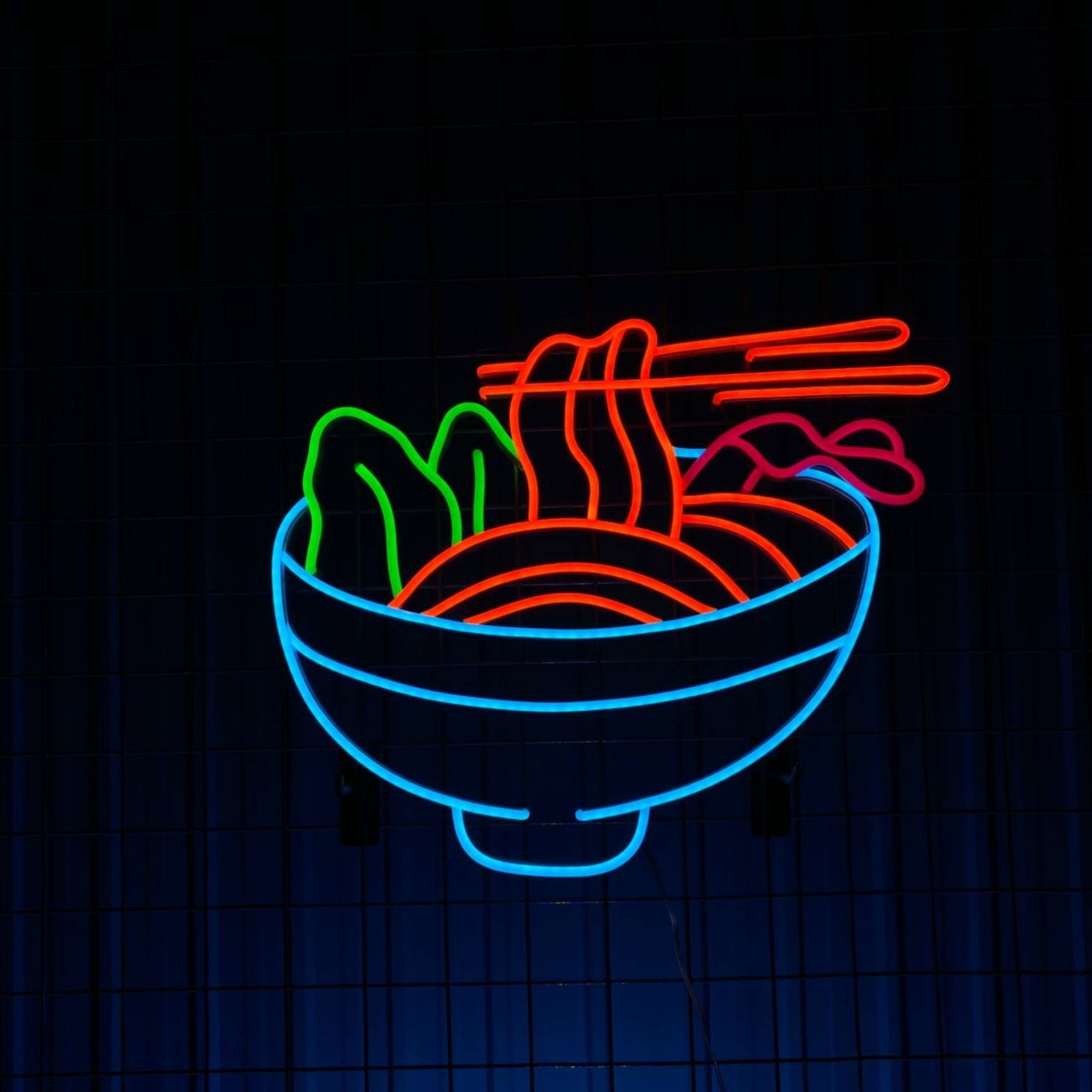 Handmadetneonsign Ramen Bowl Neon Sign, Japanese Noodles Wall Art Decor ...