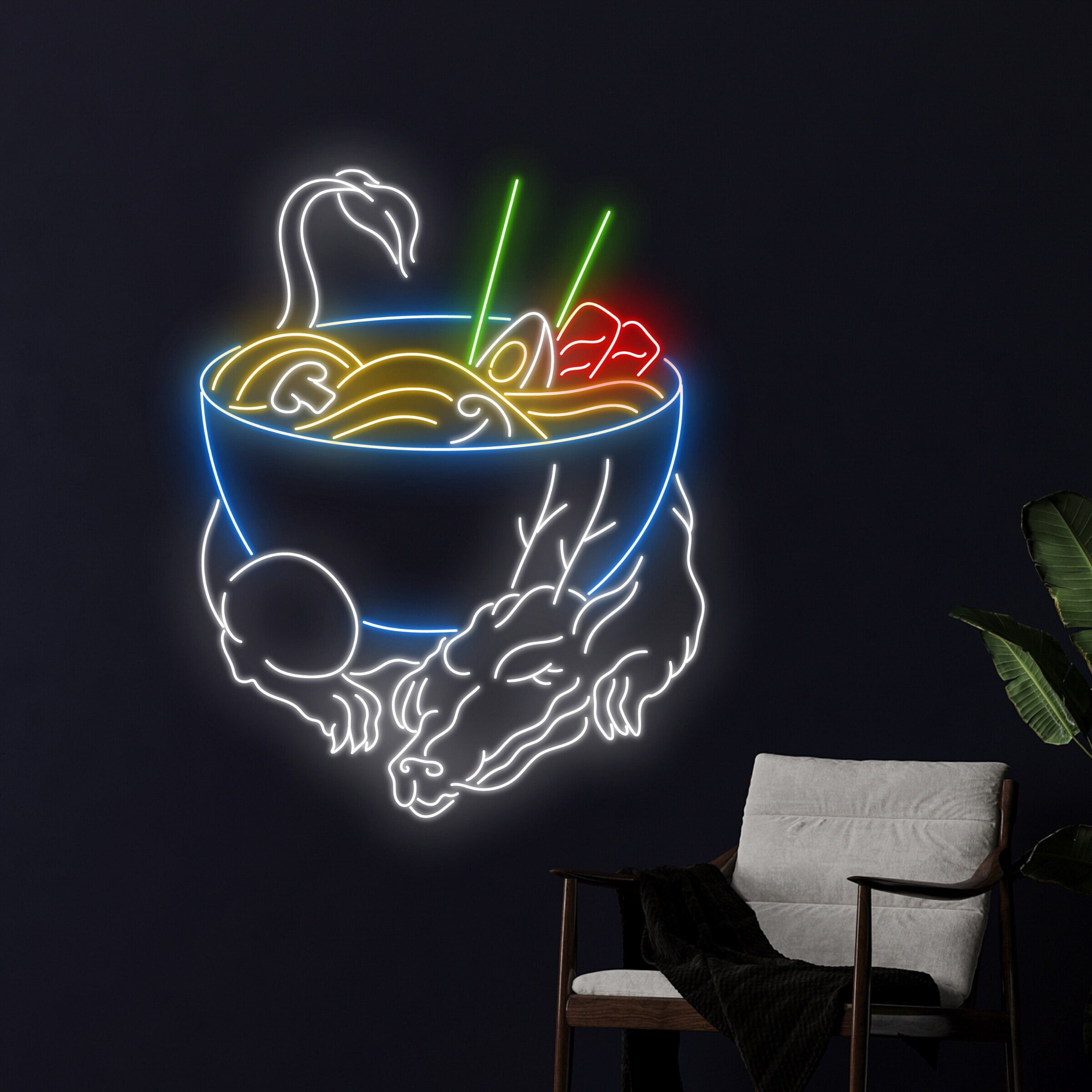 Handmadetneonsign Ramen Dragon Neon Sign, Japanese Noodles Led Sign ...