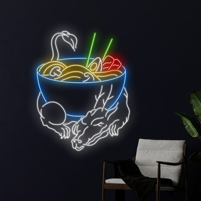 Handmadetneonsign Ramen Dragon Neon Sign, Japanese Noodles Led Sign ...
