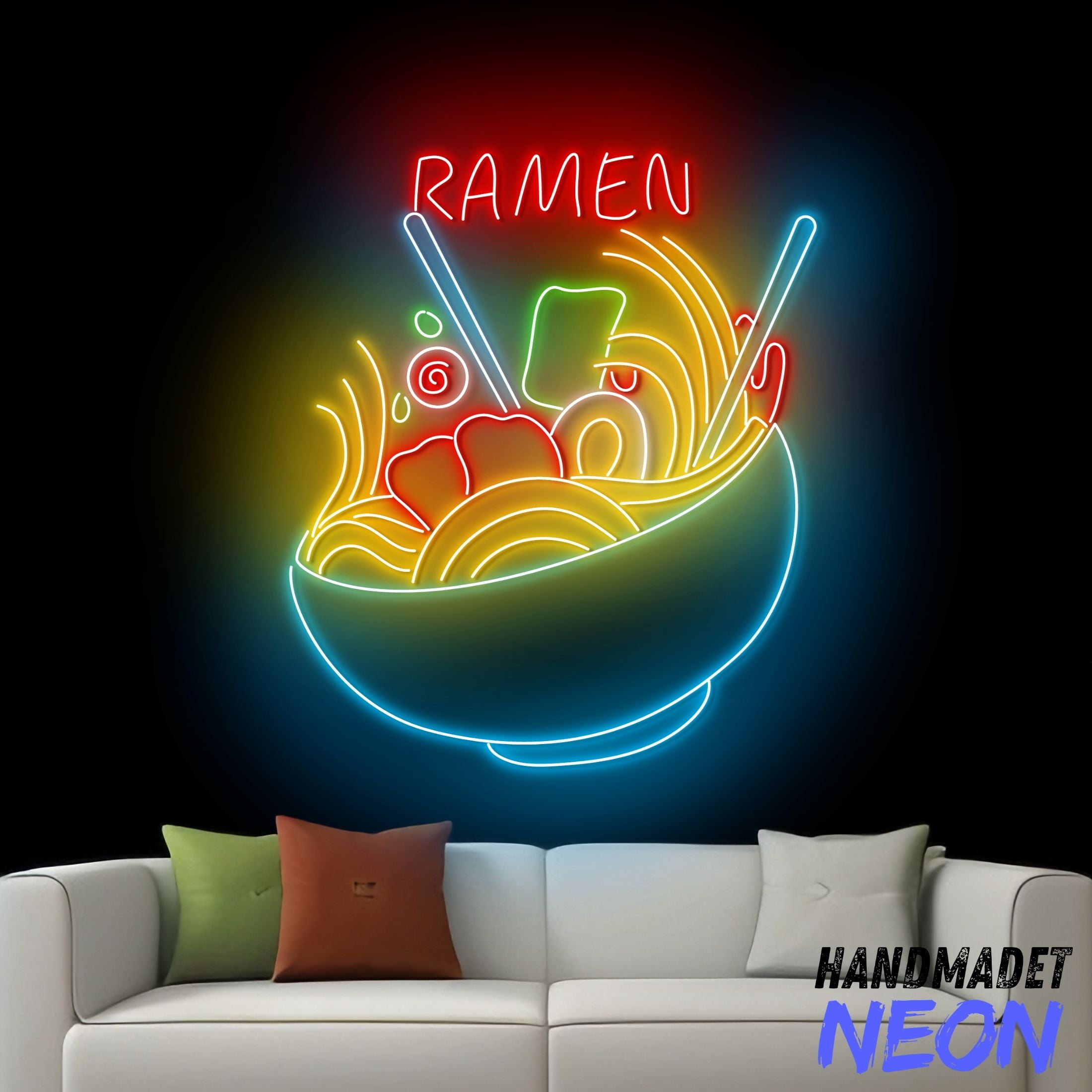 Handmadetneonsign Ramen Neon Sign, Ramen Bowl Wal Art, Ramen Japanese ...