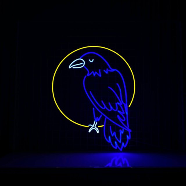 Handmadetneonsign Raven Neon Sign, Crow Neon Light, Raven Bird Led ...
