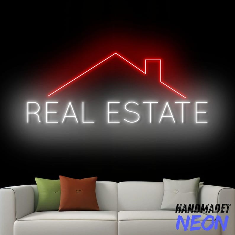 Handmadetneonsign Real Estate Neon Sign, Real Estate Office Wall Art ...