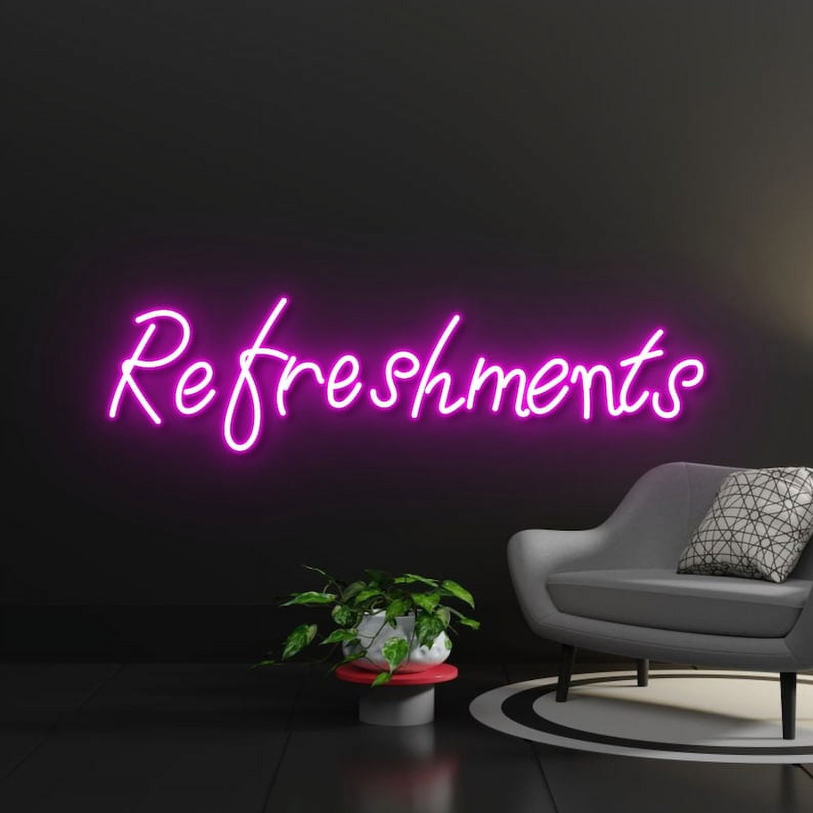 Handmadetneonsign Refreshments Neon Signs, Refreshments LED Lights ...