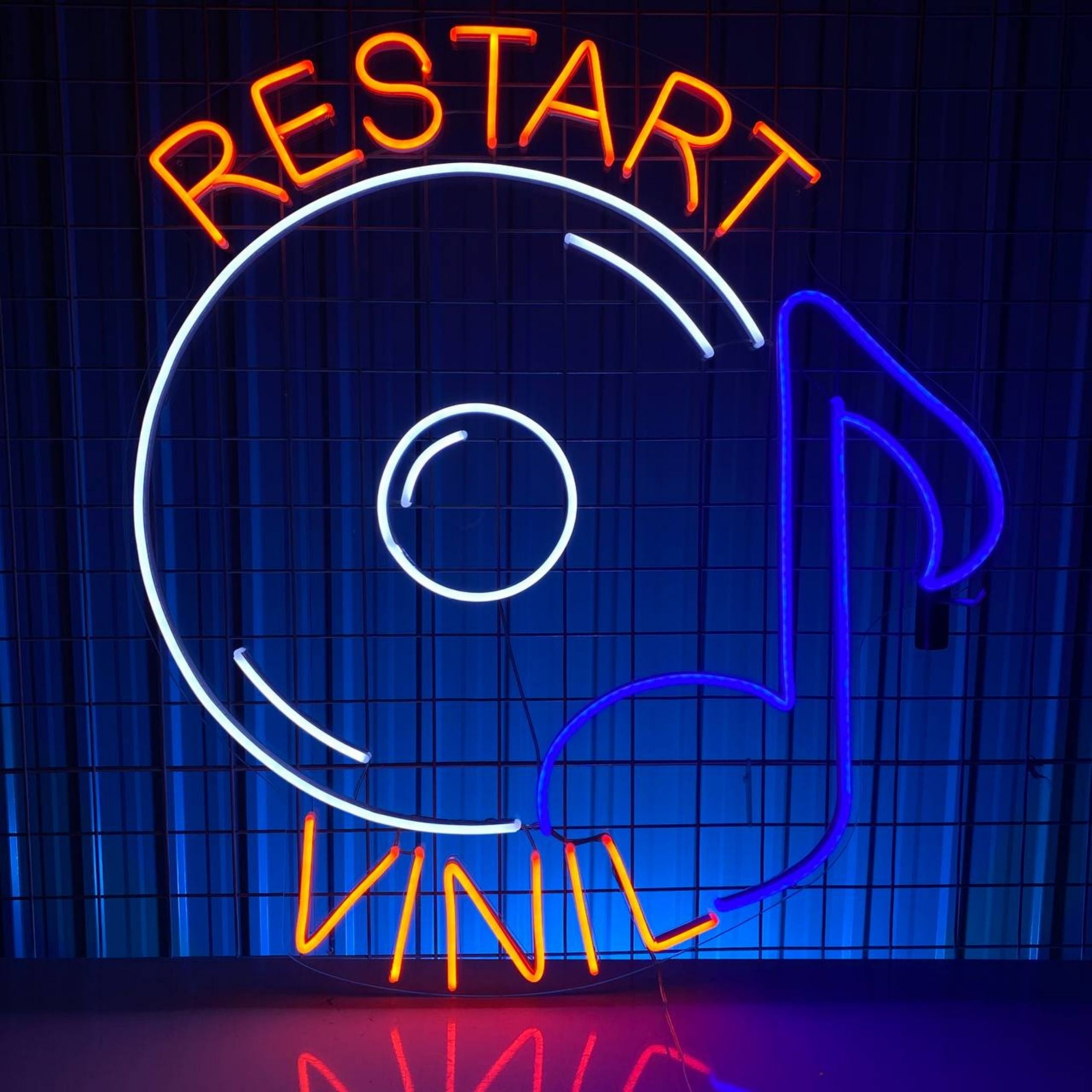 Handmadetneonsign Restart Vinyl Neon Sign, Music Studio Wall Art Decor ...