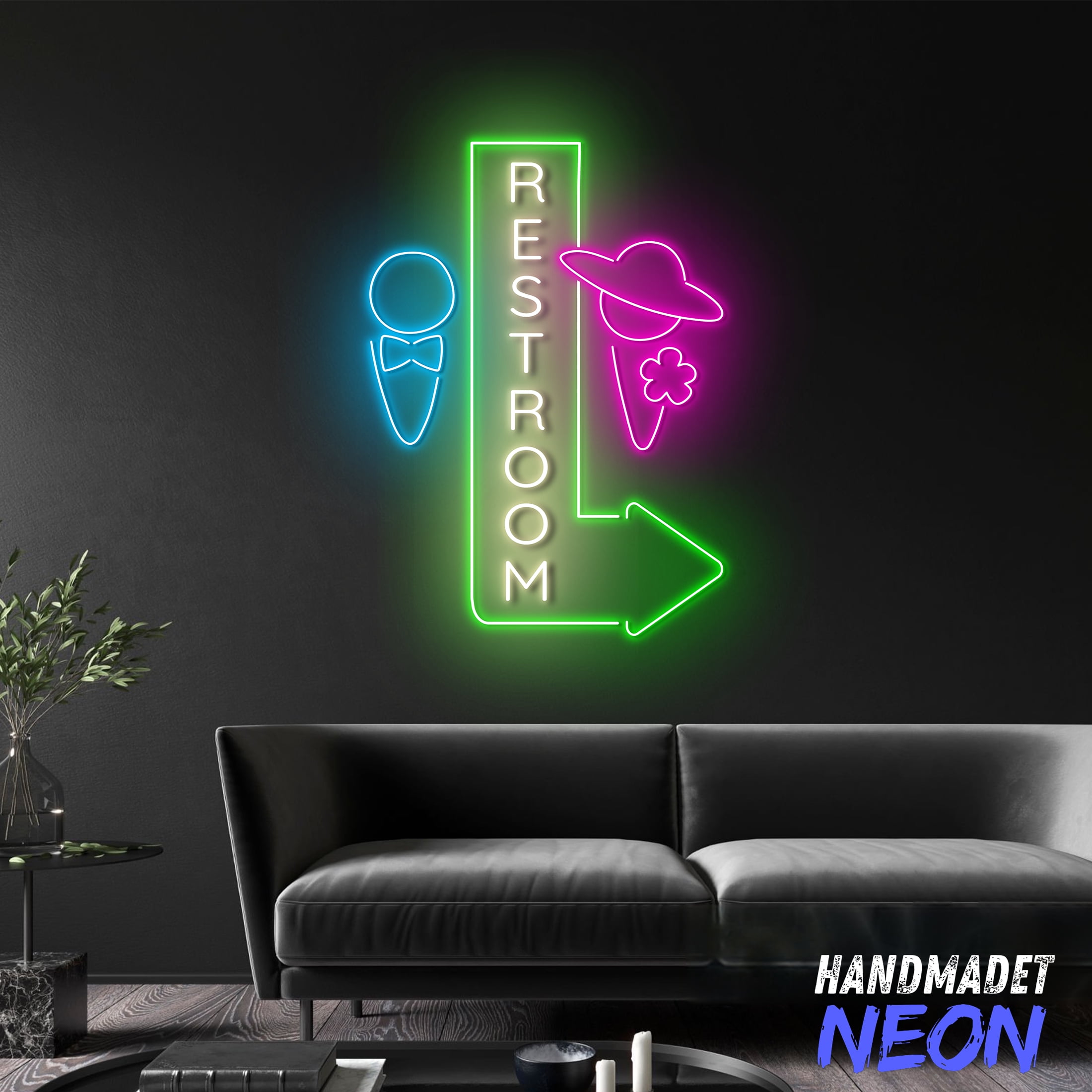 Handmadetneonsign Restroom Neon Sign, Modern Led Wall Light For ...