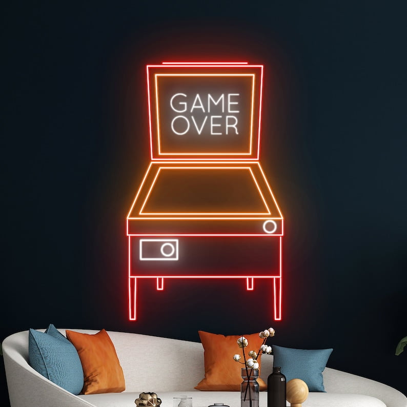 Handmadetneonsign Retro Game Machine Neon Sign, Game Machine Led Sign ...